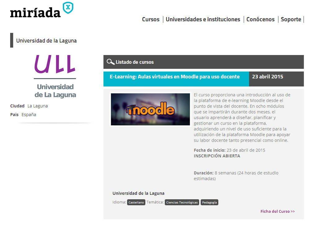 La ULL inicia su colaboración con la plataforma Miríada X con un curso ...