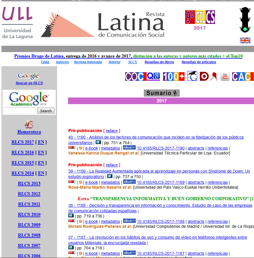 La Revista Latina de Comunicación Social de la ULL revalida sus credenciales entre las más ...